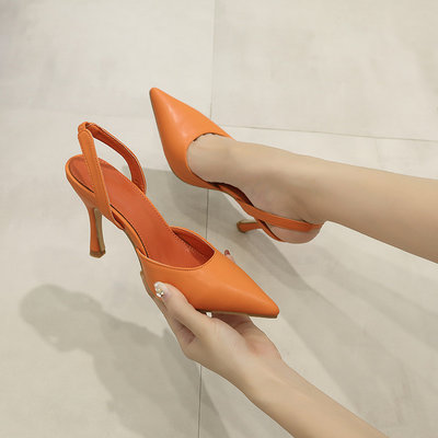 YTH008 Single Shoes Women'S New Pointed Toe European And American Summer Leather Shallow Mouth High Heels Stiletto Fashi