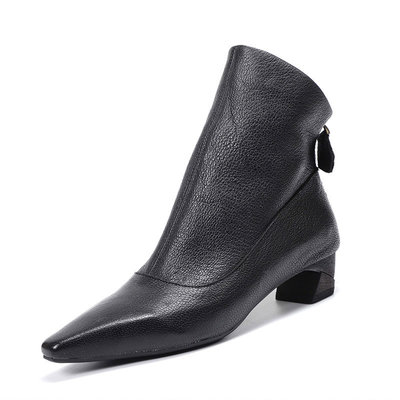HZM031 Cowhide Women'S Single Shoes Autumn And Winter New British Style Women'S Shoes Retro All-Match Derby Shoes Soft S