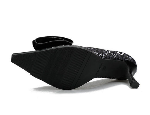 6899-6 Europe And The United States Sexy Pointed Shallow Mouth High Heels Bow Knot Was Thin Net Celebrity Women'S Single