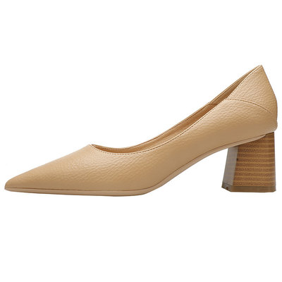 5619-1 Fashion Pointed Shallow Mouth High Heels Thick Heel Sexy Thin Women'S Single Shoes Professional OL All-Match Wom