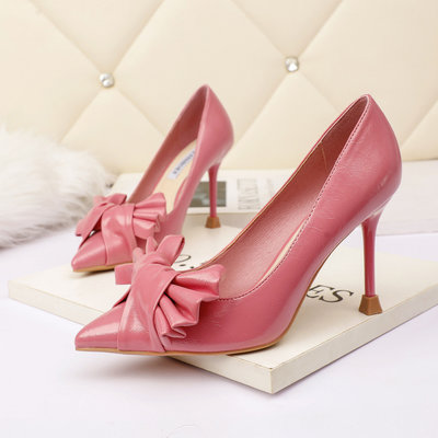 9811-3 Fashion Pointed Shallow Mouth High Heels Bow Sexy Thin Women'S Single Shoes Nightclub Professional Women'S Shoes