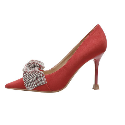 9811-5 European and American sexy pointed toe rhinestone high heels stiletto heels were thin nightclub women's singles n