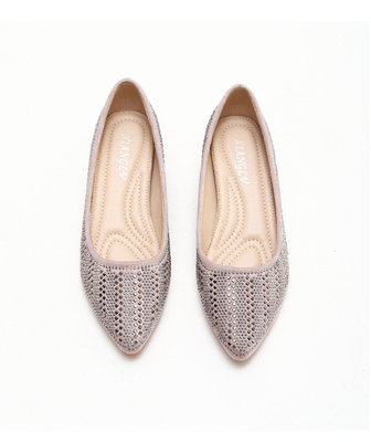 BS161 Wedge Heel Single Shoes Women'S Mid-Heel New Style Pressure Drill Inner Increase Women'S Shoes One Foot Large Size