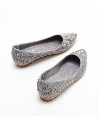BS161 Wedge Heel Single Shoes Women'S Mid-Heel New Style Pressure Drill Inner Increase Women'S Shoes One Foot Large Size