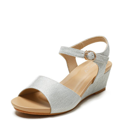 BS167 Fashion Sandals Women'S European And American Rhinestone Cross Strap Back Zipper Wedge Heel Mid-Heel Women'S Shoes