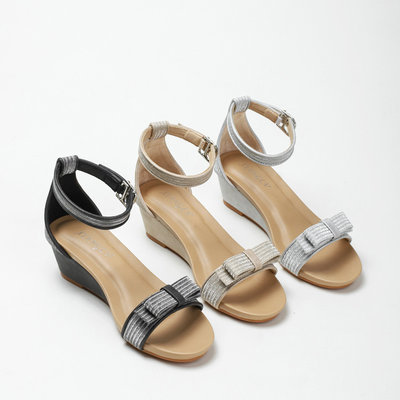 BS169 Fashion Sandals Women'S European And American Rhinestone Cross Strap Back Zipper Wedge Heel Mid-Heel Women'S Shoes