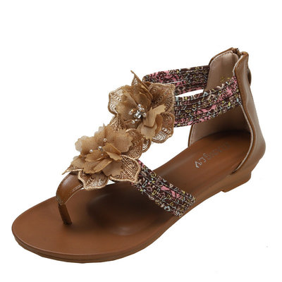 BS173 Fashion Sandals Women'S European And American Rhinestone Cross Strap Back Zipper Wedge Heel Mid-Heel Women'S Shoes