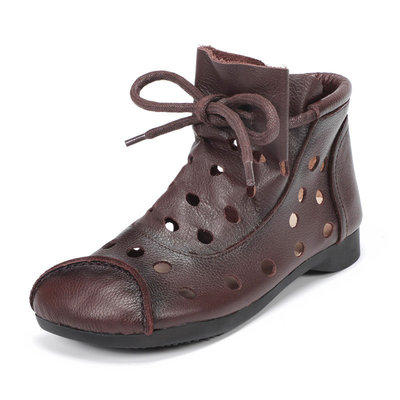 HZM046 Single Shoes Women'S Spring New Thick Heel Pointed Literary Single Shoes Retro Soft Leather Mules Leather Shoes W