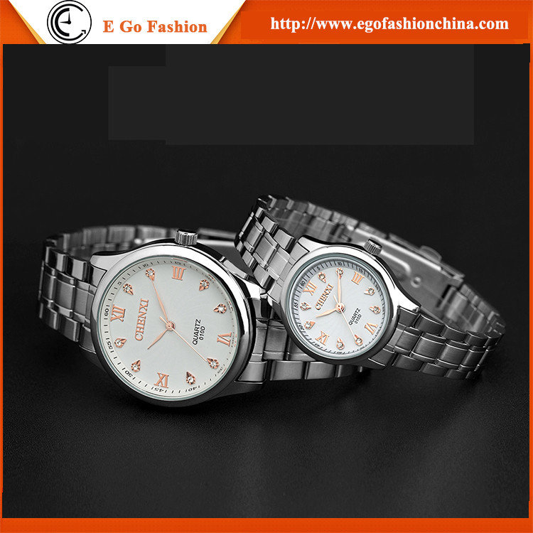 010D Couple Watch for Man Women's Watch Stainless Steel Quartz Watch Rose Gold Hot Watches