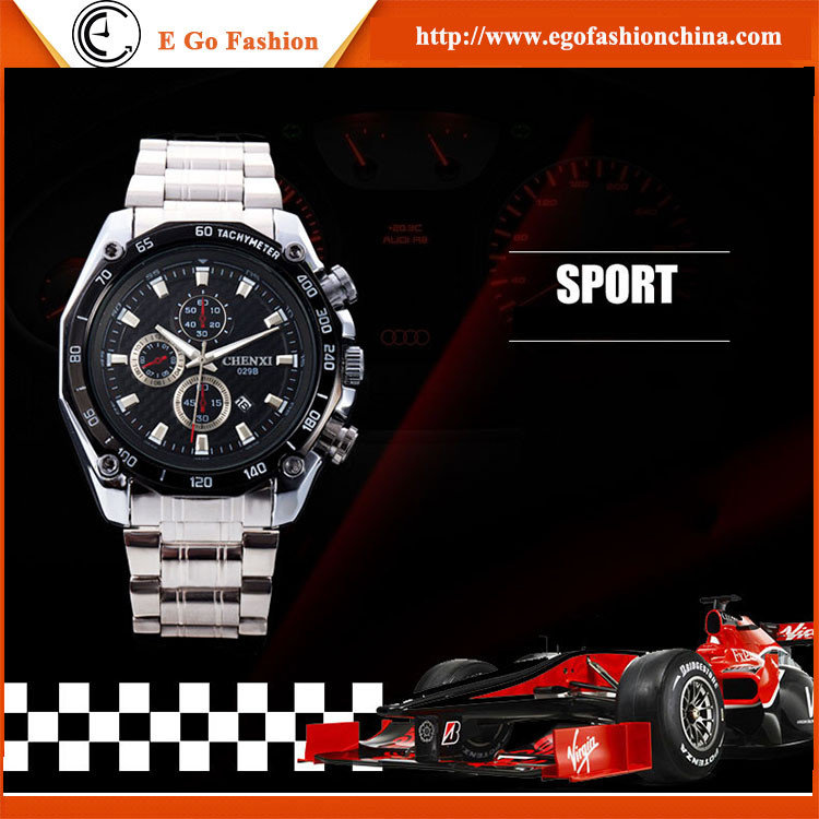 029B Stainless Steel Watches for Man Business Watch Quartz Analog Watches 3 Subdials Watch