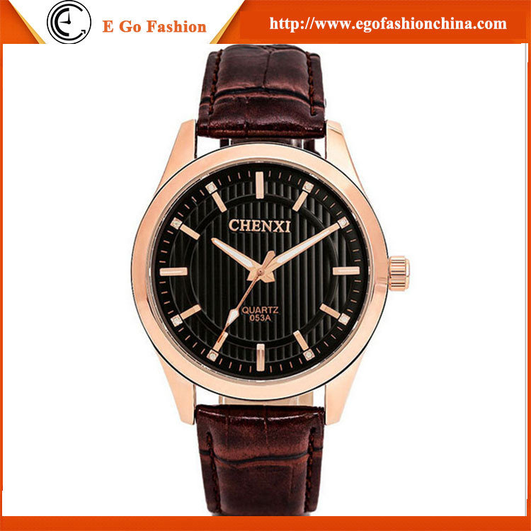 053A Unique Design Genuine Leather Watch Unisex Watch Rose Gold Luxury Hot Sports Watch