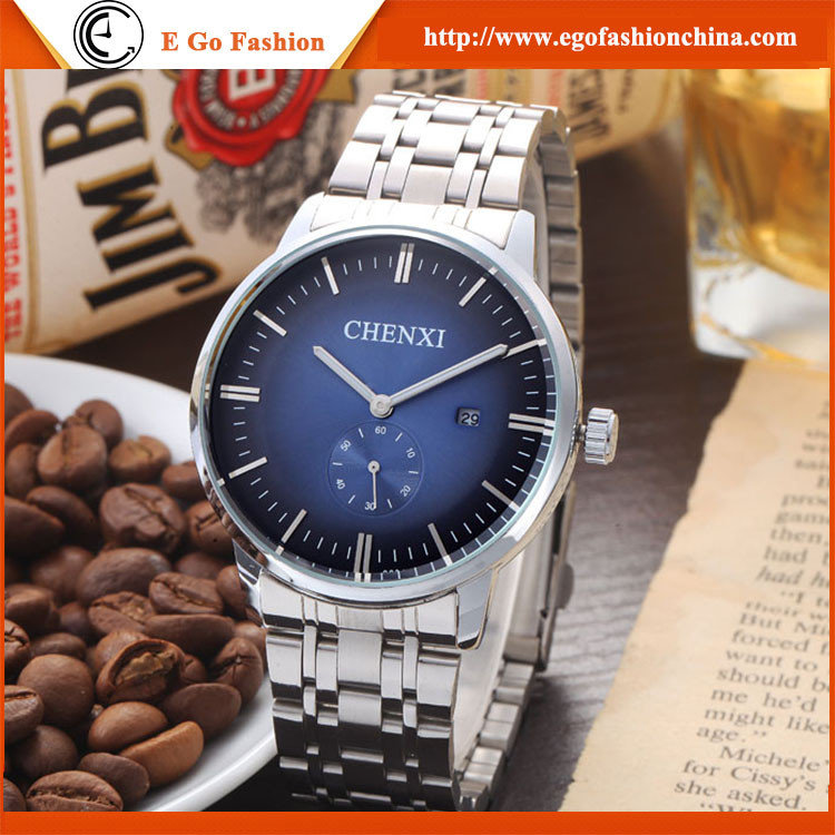 060A Leopard Blue Red White Mens Watch Stainless Steel Band Big Dial Watch Quartz Watches