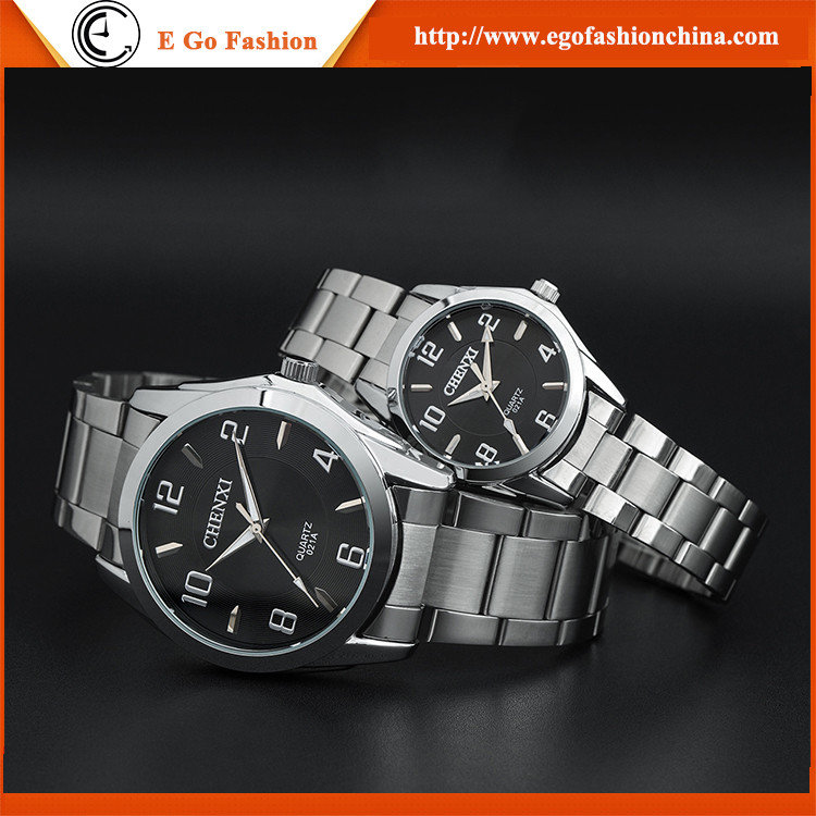 021B Stainless Steel Watch for Lovers Couple Watch Blue Black Classic Watch Quartz Watch