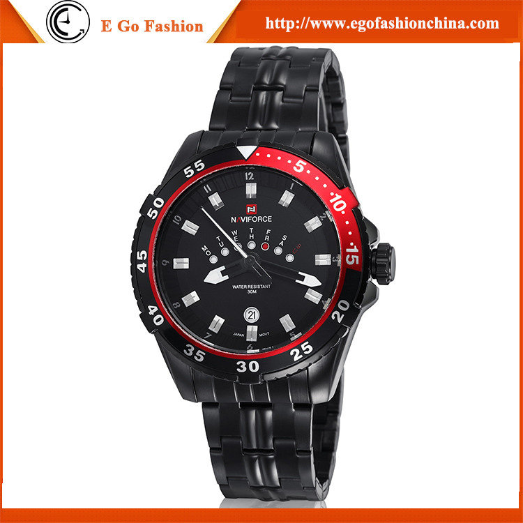 Black Blue Red Sports Watch for Man Business Watch Big Dial Waterproof Watch Quartz Watch