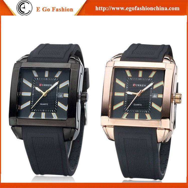 CURREN Watches 8145 Fashion Jewelry Watch Roman Numbers Square Case Quartz Analog Watches