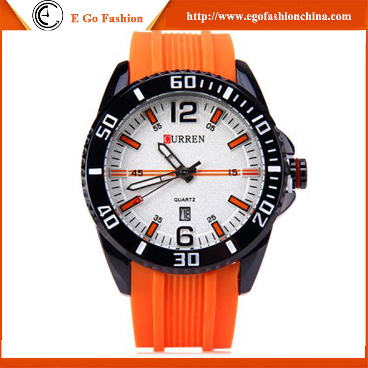 Orange Sports Watch Casual Watches Men's Quartz Watch Wholesale Quartz Analog Watches Man