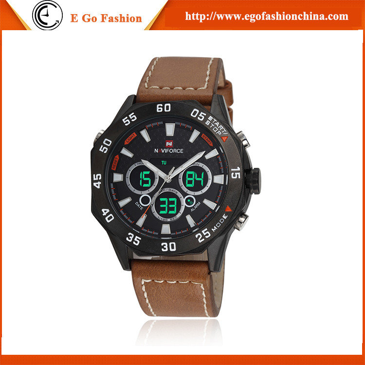 Pilot Watch Hip Hop Dancing Watches Man Genuine Leather Watch Quartz Analog Watch for Men