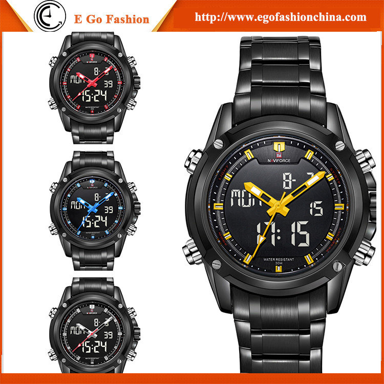 4 Colors Available Stainless Steel Watch Quartz Analog Watches Men's Fashion Watch LED