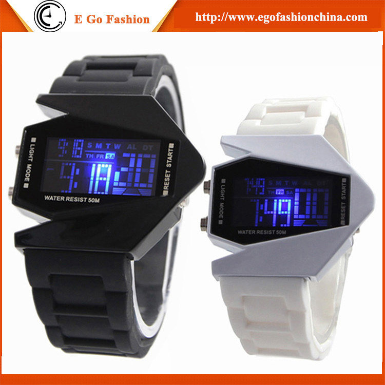 Pilot Watch Plane Shape Soldier Fashion Casual Watches Boy Girl Sports Watch LED Watch OEM