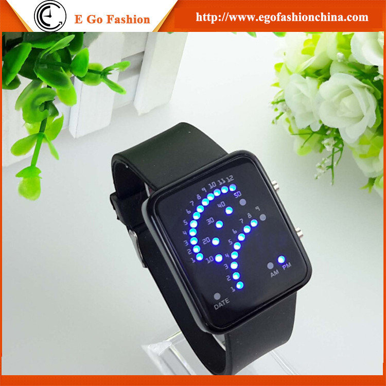 E Go Fashion OEM Watches for Man Sports Watch Quartz Analog Watch LED Watch Silicone Watch