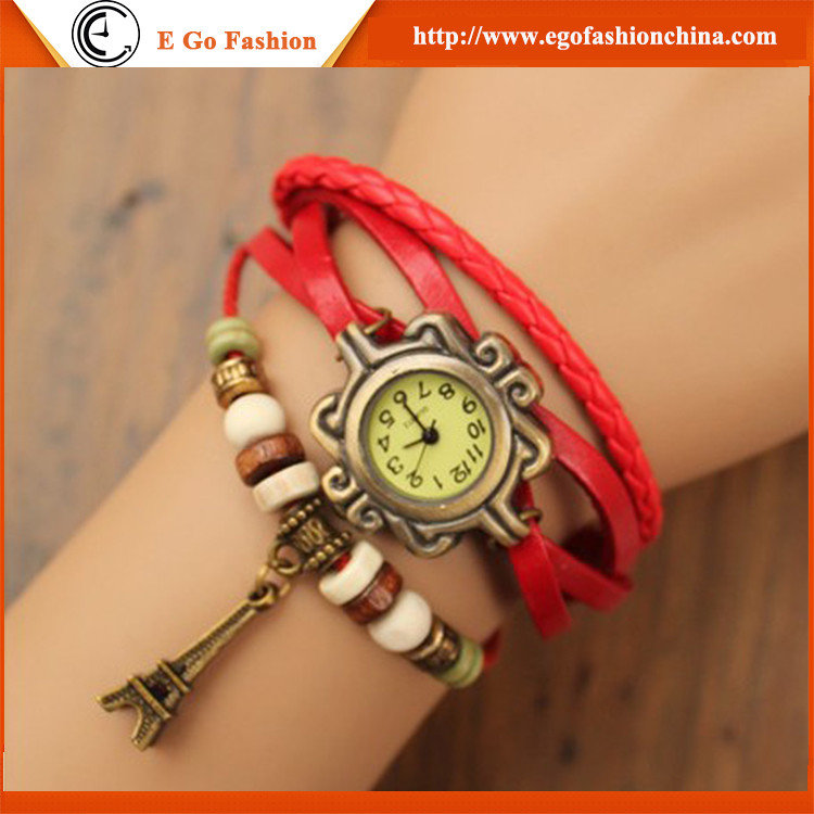 Effiel Tower Pendant Watches Woman Girls Female Watch Quartz Analog Watch Retro Watches