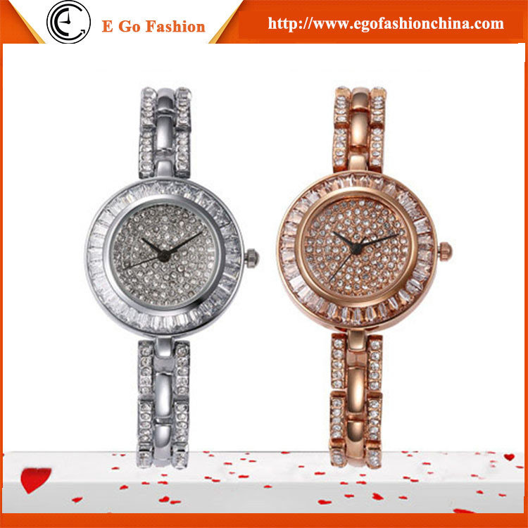 YQ03 Hotsale Watches Woman Luxury Rose Gold Silver Watch Full Diamond Watch Bracelet Watch