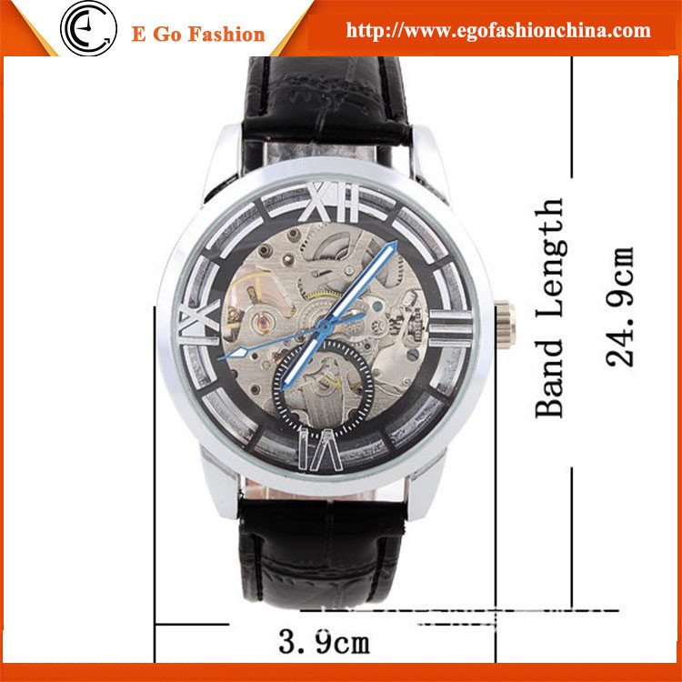 WN24 Winner Watches Mechanical Watch Quality Men's Watch Stainless Steel Leather Watch Man