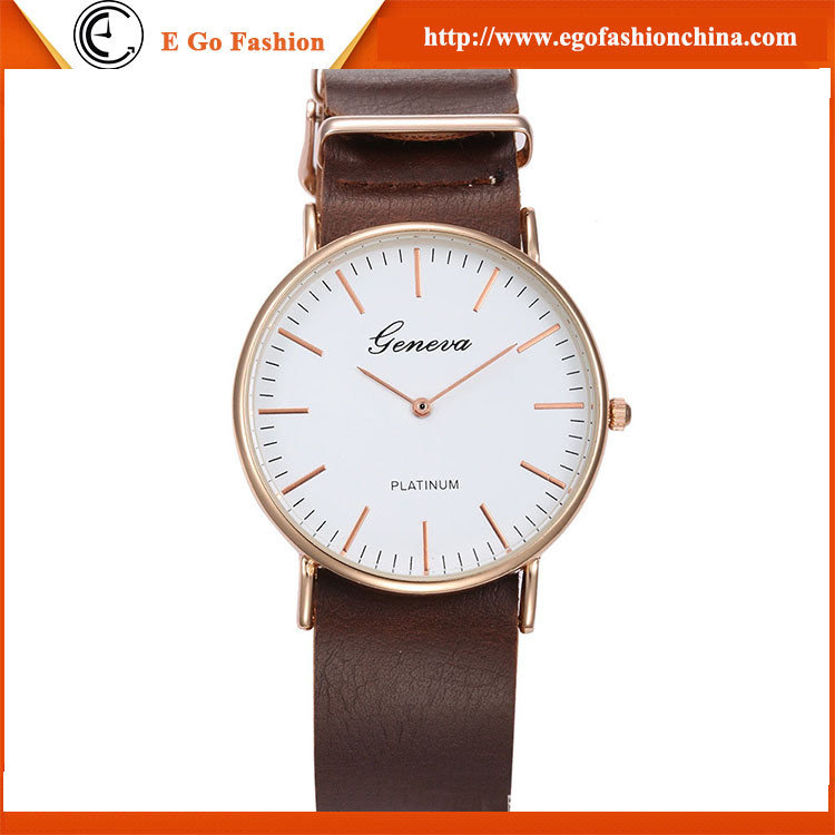 GV06 Fashion Business Watch Geneva Sports Watch PU Leather Strap Quartz Watch Unisex Watch