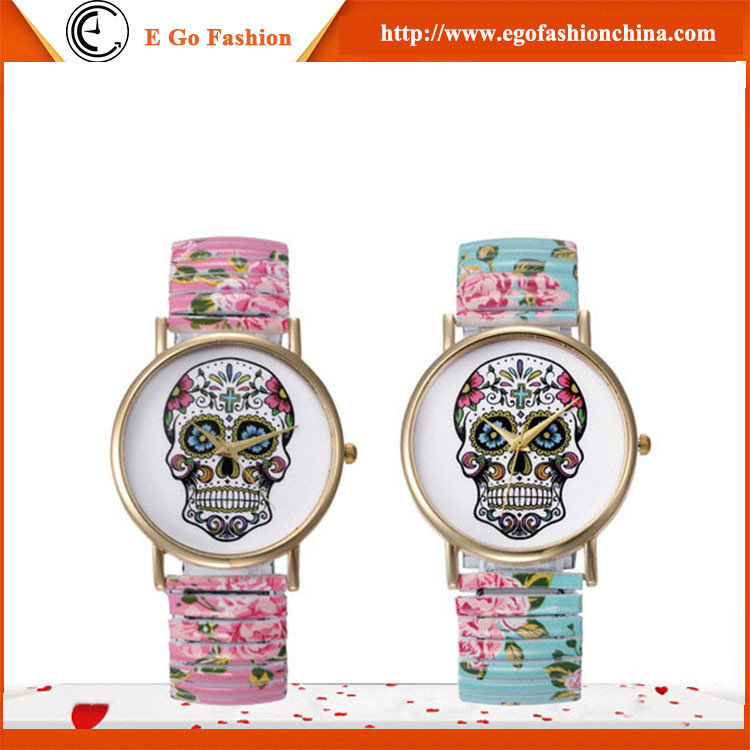 GV08 Fashion Jewelry Wholesale Human Skeleton Dial Watch Quartz Analog Watches Lady Woman