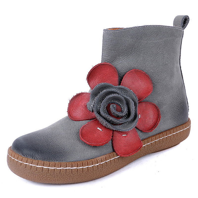 S013 Short boots women's autumn and winter Huizu beautiful explosion models women's shoes, women's boots, flowers,