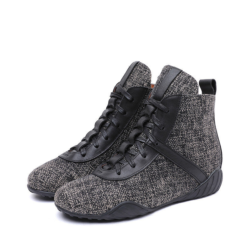 S209 Manufacturers cotton and linen stitching leather forest simple and comfortable boots, literary and fresh lace-up au