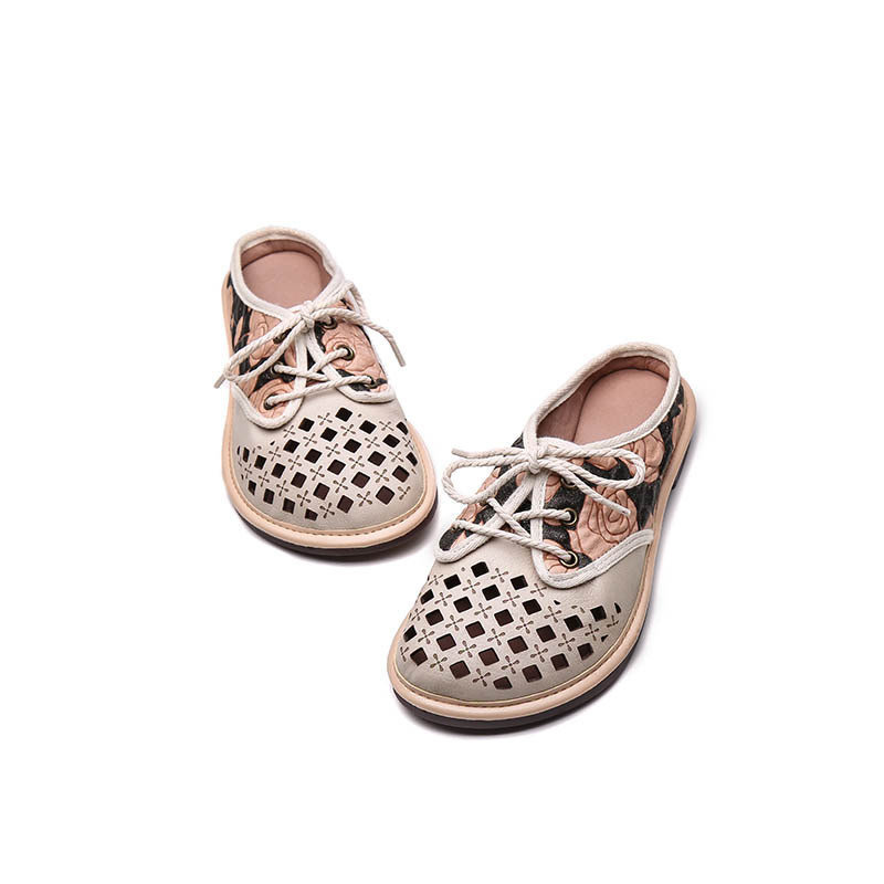 S261 Shoes women summer models 2020 hole breathable cool white shoes women printing convenient lace slippers women