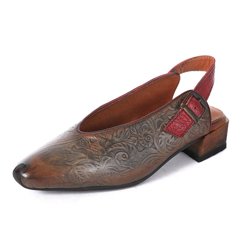 S362 2020 New Simple And Fashionable Mori Women'S Shoes Retro Handmade Square Heel Leather Guangzhou Women'S Shoes
