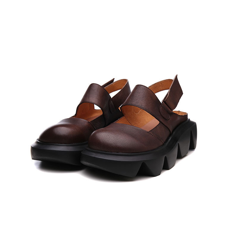 S424 Thick Heel PU Foam Platform Sandals Personalized Velcro Spring And Summer New Platform Women'S Shoes Wholesale
