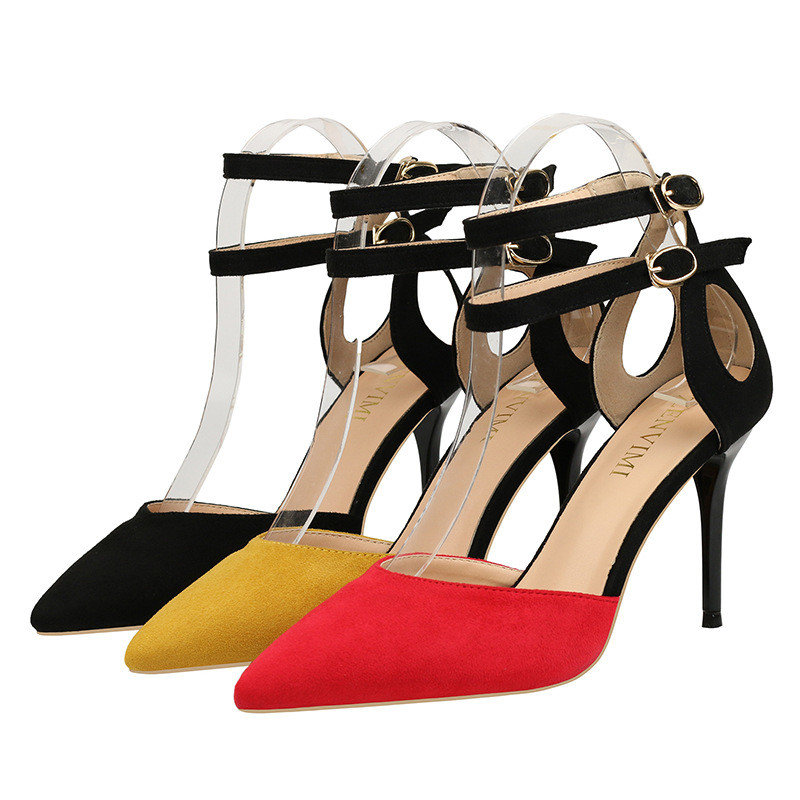 ZM024 New 2020 Summer Ladies High Heel Sandals Double Strap Sexy Cat Heel Women'S Single Shoes Wholesale