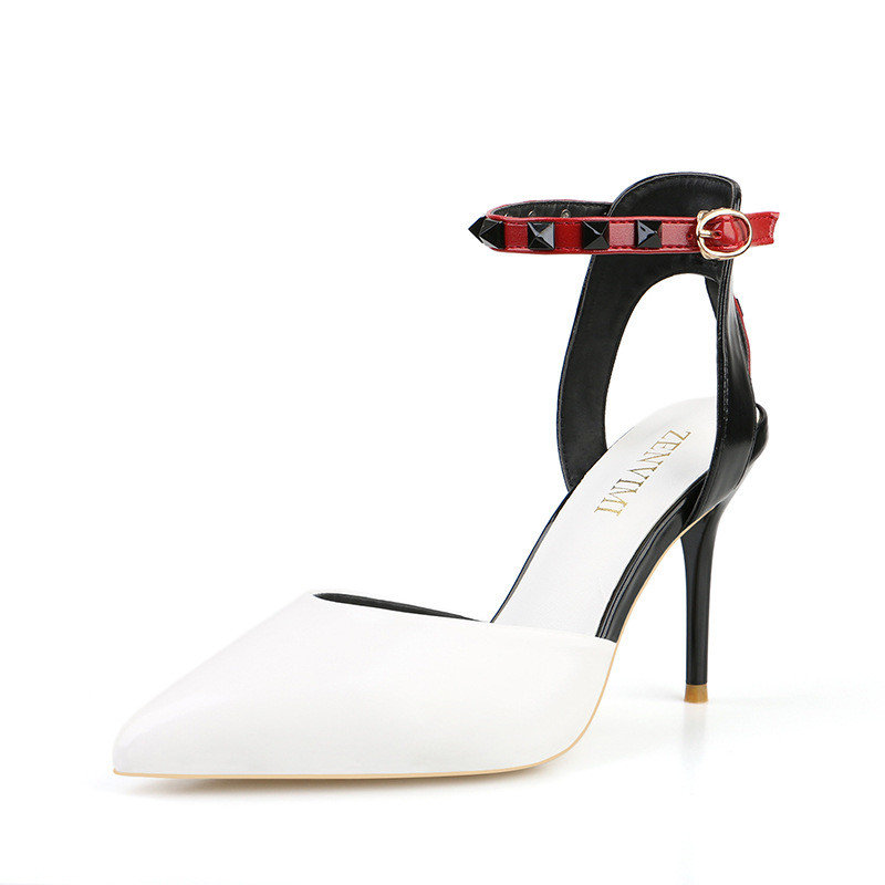ZM039 289-9 High Heel Ladies Sandals 2020 Summer New Pointed Sexy Rivet Fashion Simple Women'S Shoes