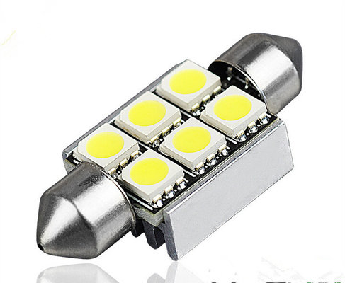 China DC 12V Double pointed car reading 6pcs SMD 5050 light sliver color 180degree car lamp supplier