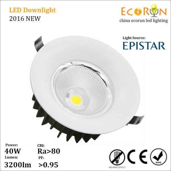 led lighting ra90 25 40 degree beam angle 30w 40w led cob downlight 6000k cool white