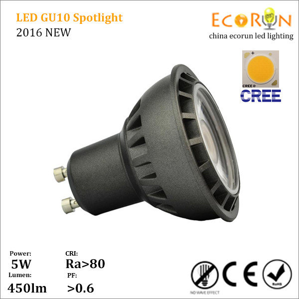 cree cob gu10 led spotlight 5w 7w warm white gu10 led light with ce rohs emc lvd