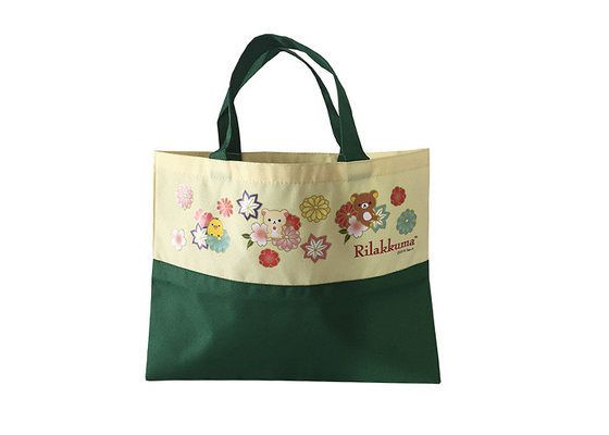 Waterproof Custom Eco Tote Bag Reusable Rilakkuma Printing Contrast Color
