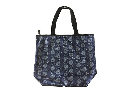 600D Foldable Eco Friendly Reusable Tote Bag PVC Backing Waterproof