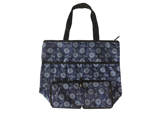 600D Foldable Eco Friendly Reusable Tote Bag PVC Backing Waterproof