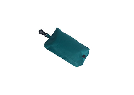 Teal Portable Folding Tote Bag 190T Polyester Fold Up Reusable Shopping Bags