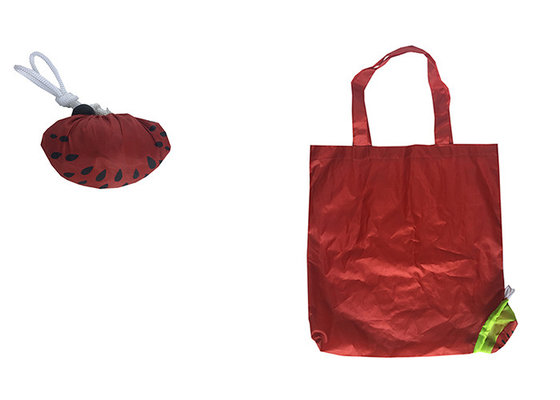 190T Polyester Reusable Shopping Bags That Fold Into Themselves Watermelon Flat Shape