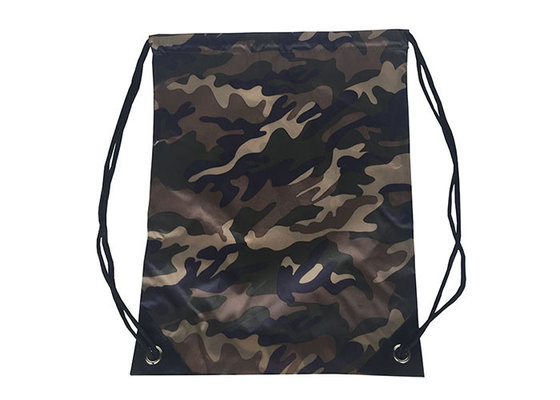 Eco Friendly Personalized Drawstring Bags Camouflage Printed PU Leather