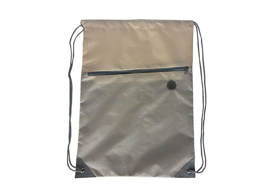 Personalized Custom Drawstring Backpack With Zippered Front Pocket Ear Buds