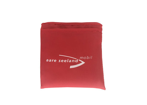 Red 210T RPET Personalised Fold Up Shopping Bag For Handbag Grocery Shopping