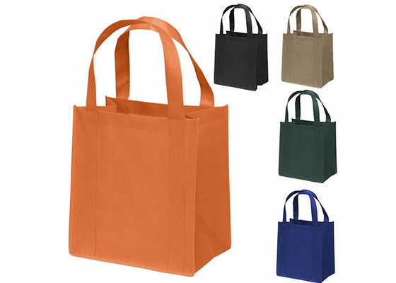 Strong Seams Non Woven Laminated Tote Bagss Square Bottom With Reinforced Handles