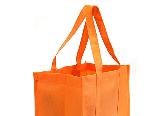 Strong Seams Non Woven Laminated Tote Bagss Square Bottom With Reinforced Handles