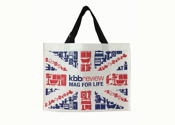 Large Laminated Custom Non Woven Tote Bags Recycle For Shopping / Travel